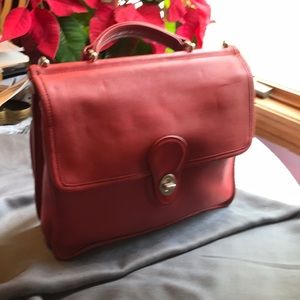 Coach | Bags | Classic Vintage Red Willis Satchel | Poshmark